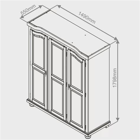 Guarda Roupa Solteiro 3 Portas 4 Prateleiras Madeira Maciça Provençal Bastian Em Promoção