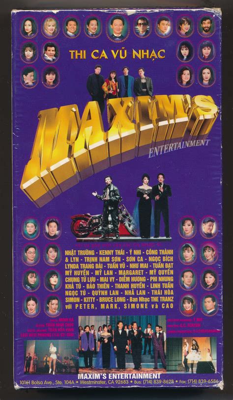 Maxims Vhs 1 Thi Ca Vũ Nhạc 1996 ~ Cover Nhạc Việt