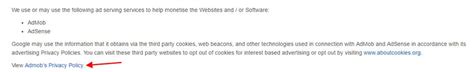 Privacy Policy For Admob Termsfeed