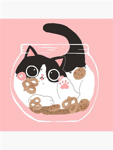 Cute Cookie Cat Poster For Sale By Kworin Redbubble