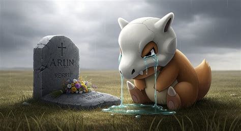 A Cubone Crying Over His Moms Grave By Catoon28 On Deviantart