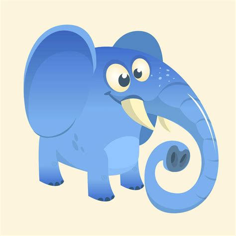 Cute Cartoon Blue Elephant Vector Illustration 26582824 Vector Art At
