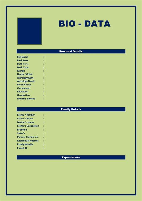 Download 120 Biodata Format For Marriage In Word And Pdf
