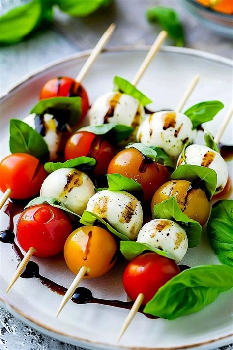 Caprese Skewers With Balsamic Glaze Recipe Caprese Salad Bites