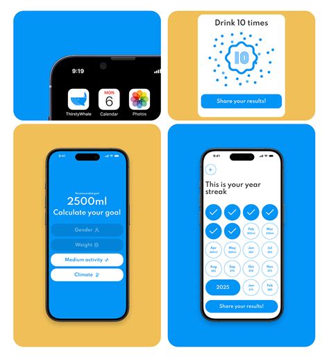 Thirsty Whale UX UI Water Tracker Mobile App Behance