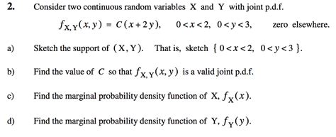 Solved Consider Two Continuous Random Variables X And Y With
