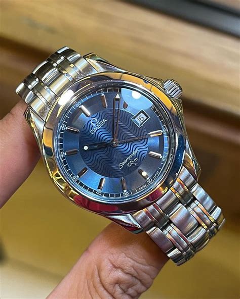 Jual Jam Original Omega Seamaster 120m Wave Blue Dial