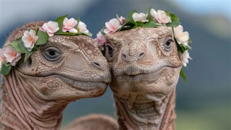 Adorable Turtles With Flower Crowns Stock Illustration Illustration