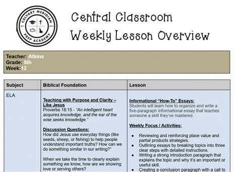 Classroom Handbook