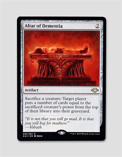 Altar Of Dementia 218 Holo From Modern Horizons Mh1 Mtg Proxy