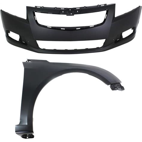 Front Bumper Cover Fender Kit For 2011 14 Chevrolet Cruze Primed With
