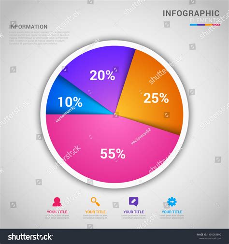 Pie Chart Infographics Elements Design Diagram Stock Vector Royalty