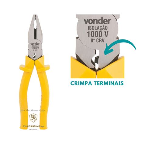 Alicate Universal Profissional Isolado 1000v Eletricista 8 Polegadas Com Prensa Terminal
