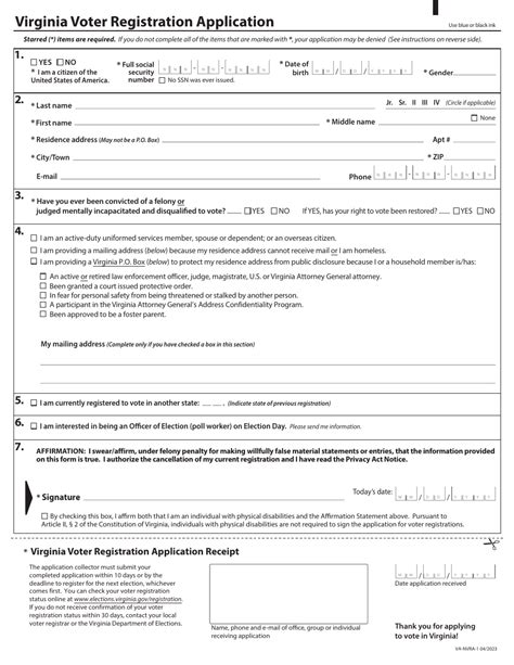 Form Va Nvra 1 Download Printable Pdf Or Fill Online Virginia Voter