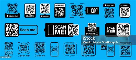 set of qr codes with scan me inscription with phone qr code for payment ewallet web mobile app