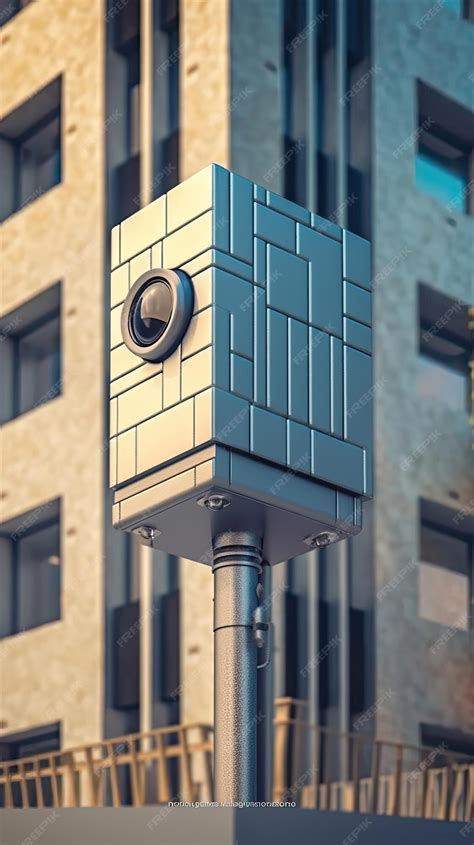 Close Up Of Cctv Camera On The Office Building Security System Technology Generative Ai Art