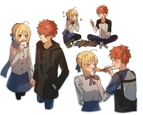 Artoria Pendragon Saber And Emiya Shirou Fate And More Drawn By Y Danbooru