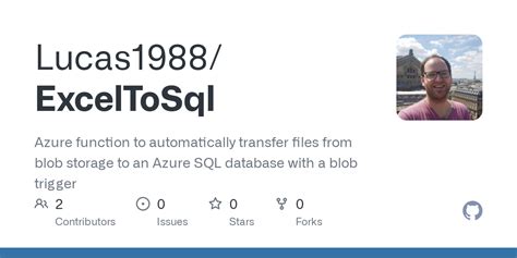 github lucas1988 exceltosql azure function to automatically transfer files from blob storage