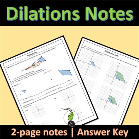 Dilations Geometry Guided Notes Transformations And Symmetry Unit
