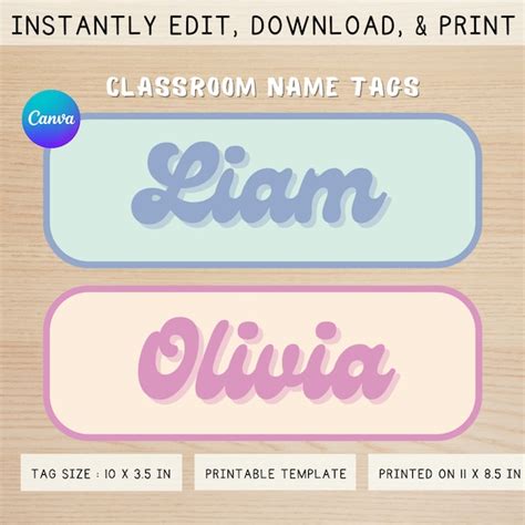 Printable Cubby Tag Etsy