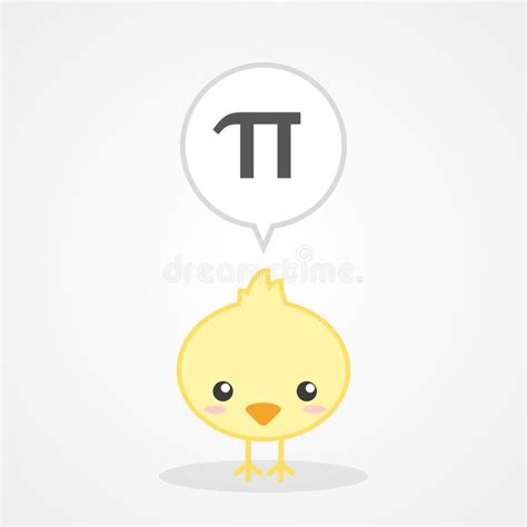 Chick And Number Pi Pi Day March 14 Vector Illustration Flat Design