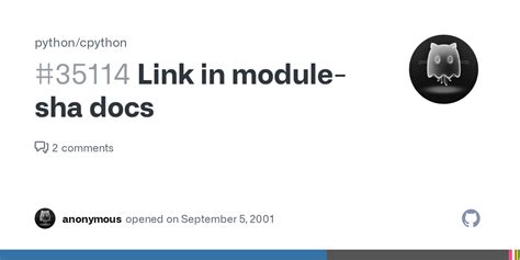 Link In Module Sha Docs Issue Python Cpython GitHub