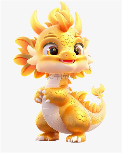 3d立体卡通ip形象中国龙金龙47龙年素材图片免费下载 千库网