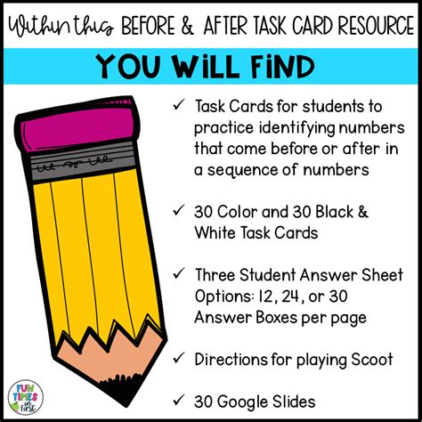 Before And After Numbers To Math Task Cards And Digital Google Slides Made By Teachers