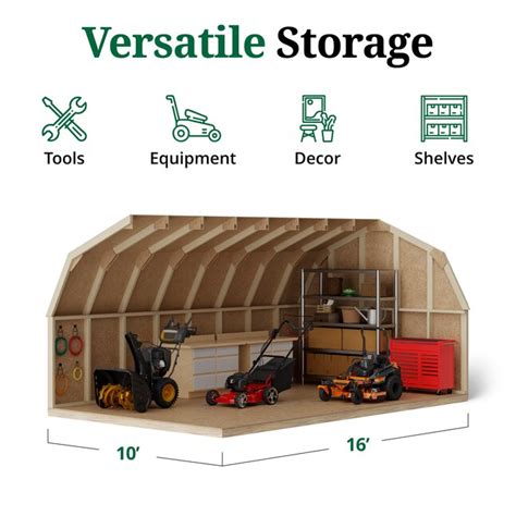 Little Cottage Co Value Gambrel Barn 10 Ft X 16 Ft Wood Outdoor Storage