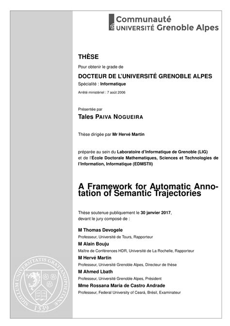 Pdf A Framework For Automatic Annotation Of Semantic Trajectories