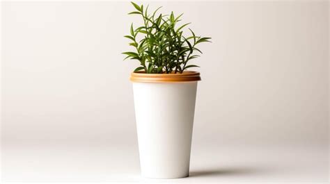 Premium Ai Image Plastic Pla Compostable Cup On White Background