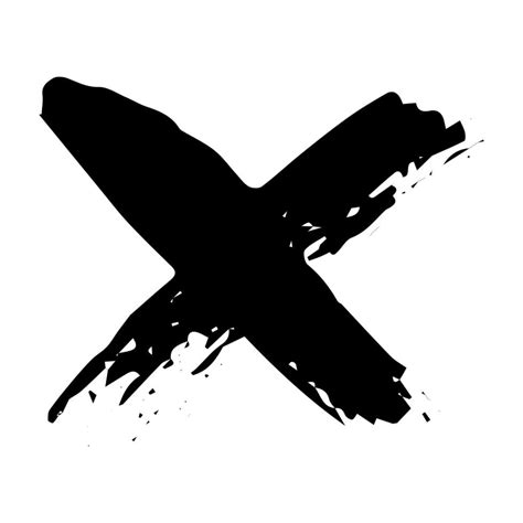Hand Drawn Cross Mark Illustration Marker Wrong Sign Clipart Ink Scribble Checkbox Single