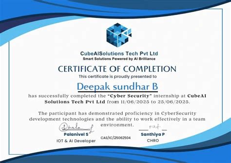 Cybersecurity Internship Techjourney Learningbydoing