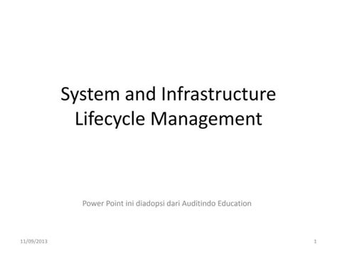 System And Infrastructure Lifecycle Managementpptx