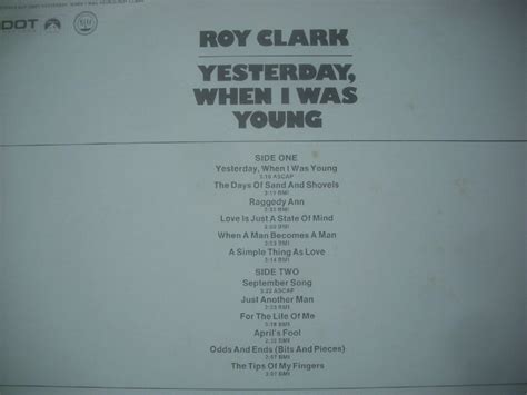 Yahooオークション 輸入usa盤 Lp Roy Clark Yesterday When I Wa
