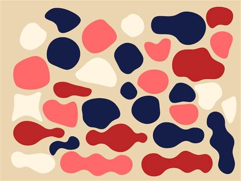 psd retro colorful abstract shapes blob fluid hand drawn organic shapes seamless premium ai