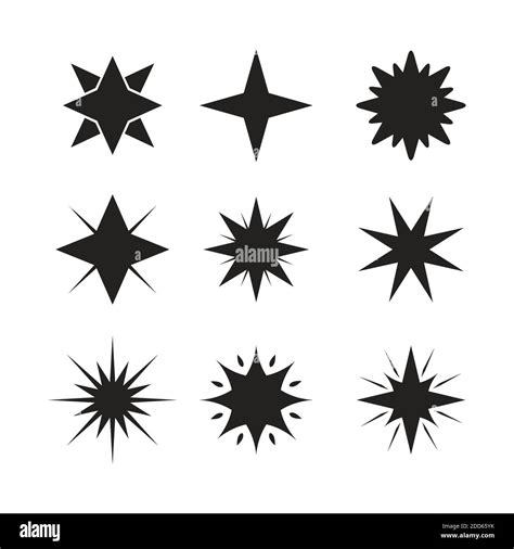 Star Silhouette Style Set Icons Vector Design Stock Vector Image And Art