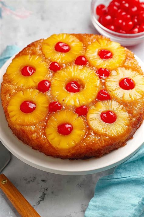 Pineapple Upside Down Cake With Cherry Topping Irresistible And Easy