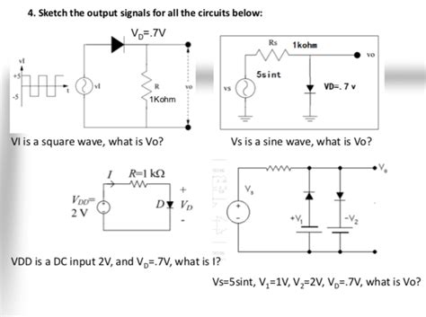 Solved Sketch The Output Signals For All The Circuits Chegg