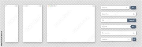 Blank Internet Browser Window With Various Search Bar Templates Web Site Engine With Search Box