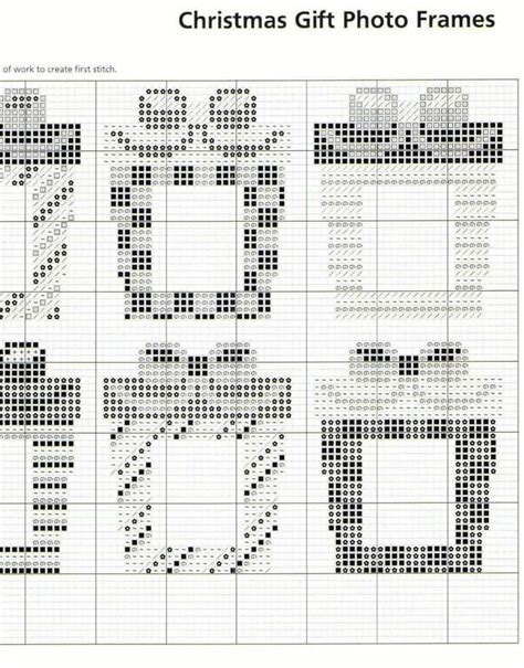 Plastic Canvas Christmas T Photo Frames Cross Stitch Pattern