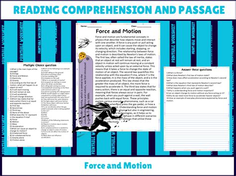 Exploring Force And Motion Engaging Reading Passage With Quiz Questions Teaching Resources
