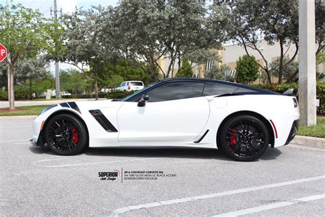 2016 Chevy Corvette C7 Stingray Z06 3m 1080 Gloss Black Metallic Hood