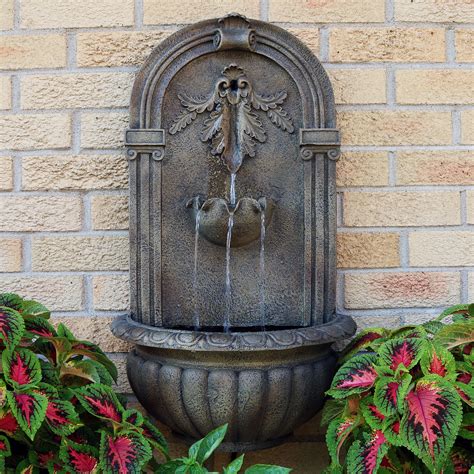 Sunnydaze Florence Outdoor Wall Water Fountain Waterfall Wall Mounted