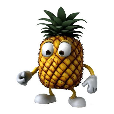 Cute Pineapple Character Ai Pineapple Ai 3d Pineapple Mascot