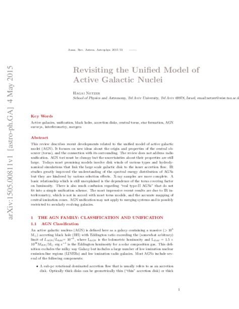 Pdf Revisiting The Unified Model Of Active Galactic Nuclei