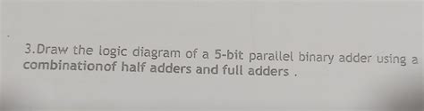 solved 3 draw the logic diagram of a 5 bit parallel binary