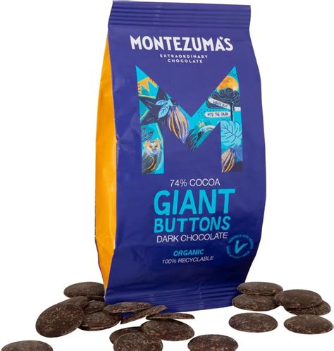 Montezumas 74 Cocoa Giant Dark Chocolate Buttons Gluten Free