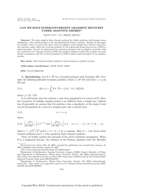 Pdf Can We Have Superconvergent Gradient Recovery Under Adaptive Meshes