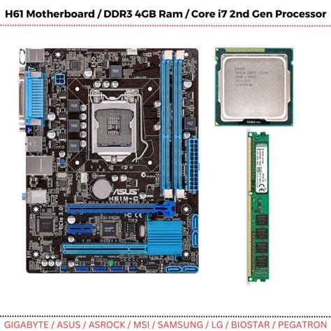 Core I7 2nd Gen Combo Pack H61 2nd Gen Motherboard I7 2nd Gen Processor Ddr3 4gb Ram